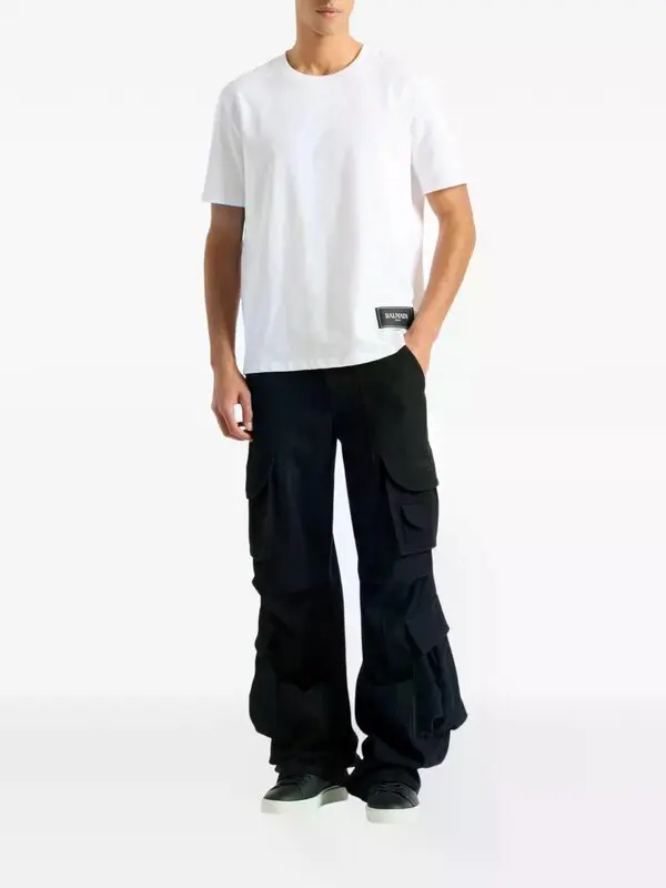 Balmain Virgin Wool Twill Cargo Trousers