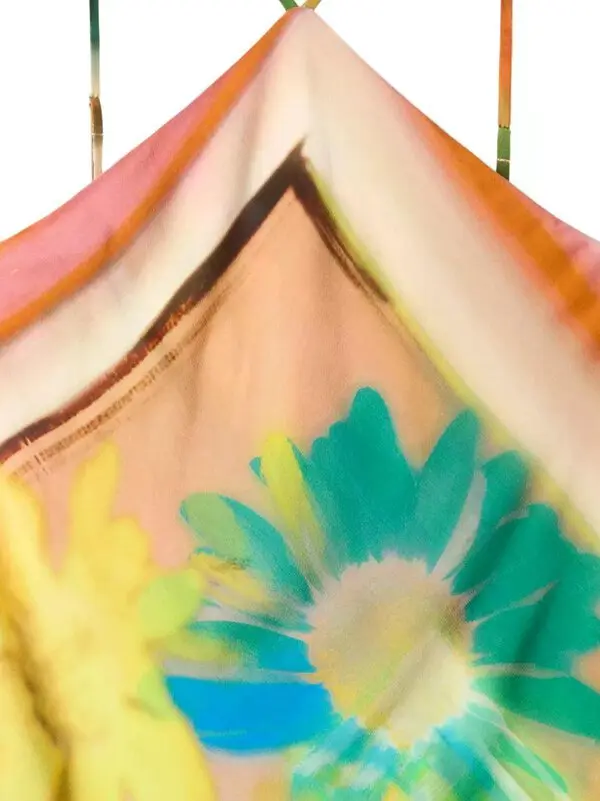 Staud Cubism Floral-print Halterneck Top