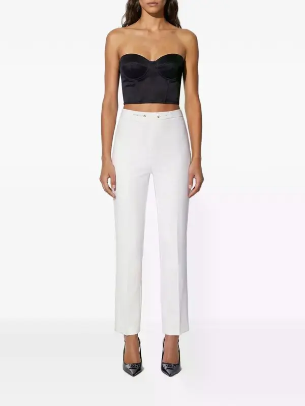 Elisabetta Franchi Gold-tone Logo Plaque Flared Trousers