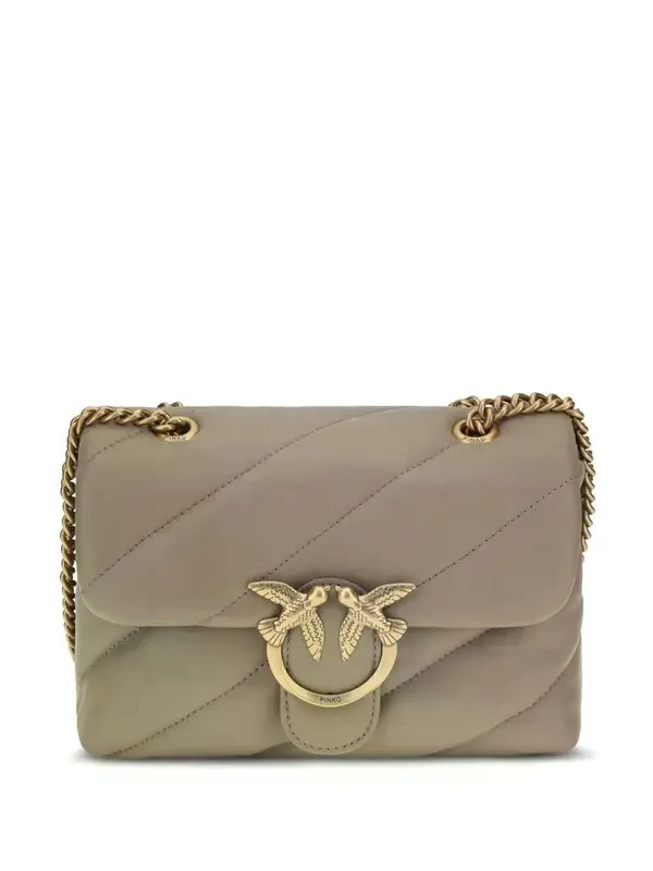 Pinko Small Love Bag Quilted Leather Cross Body Bag - Neutrals
