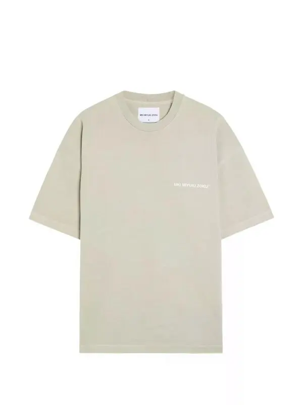 MKI MIYUKI ZOKU Logo-print Cotton T-shirt - Green