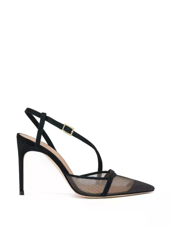MALONE SOULIERS Valeria Mesh Slingback Pumps - Black