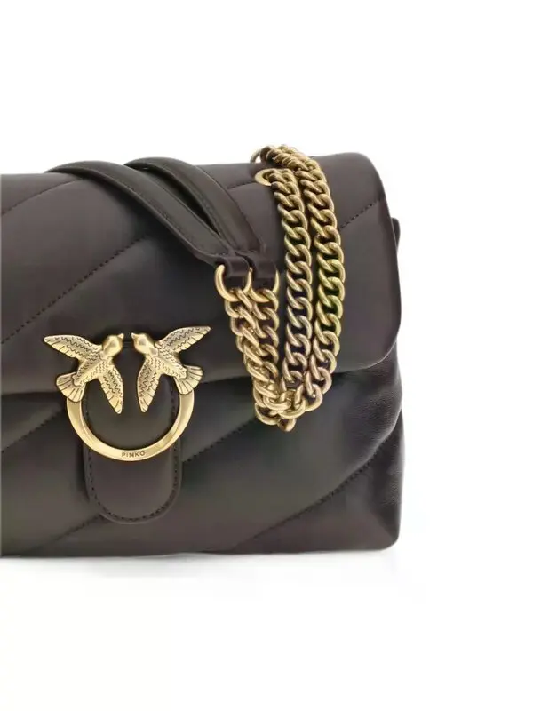 Pinko Love Birds Quilted Leather Shoulder Bag