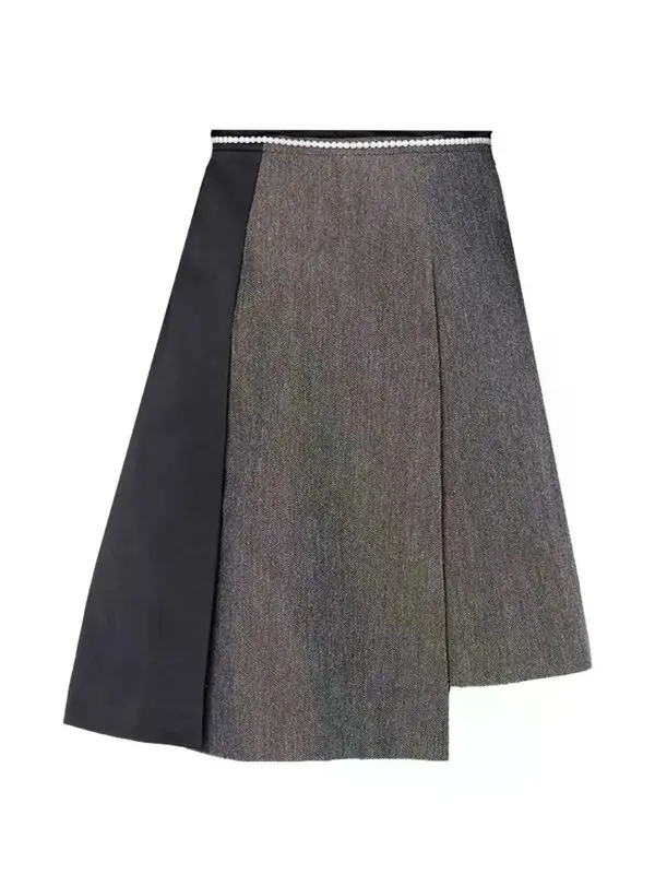 Kolor Asymmetric Panelled Midi Skirt - Grey
