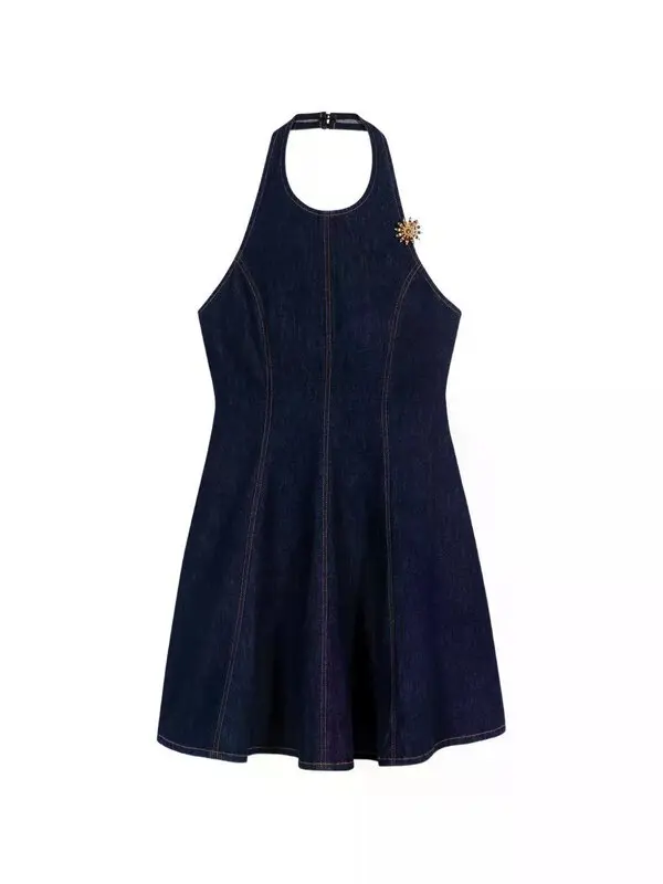Maje Halterneck Mini Dress - Blue