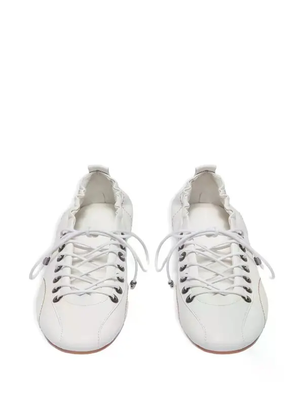 Bernardo Lace-up Ballet Flats - White