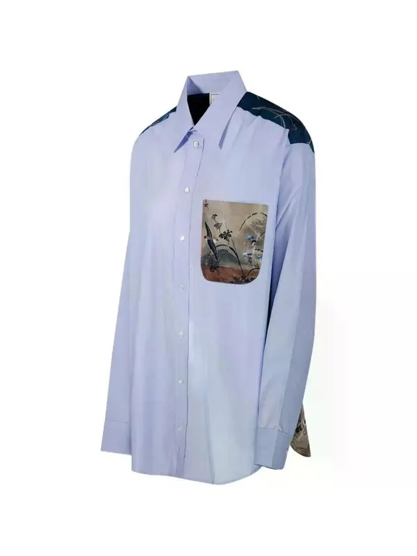 PIERRE-LOUIS MASCIA Panelled Graphic-print Shirt