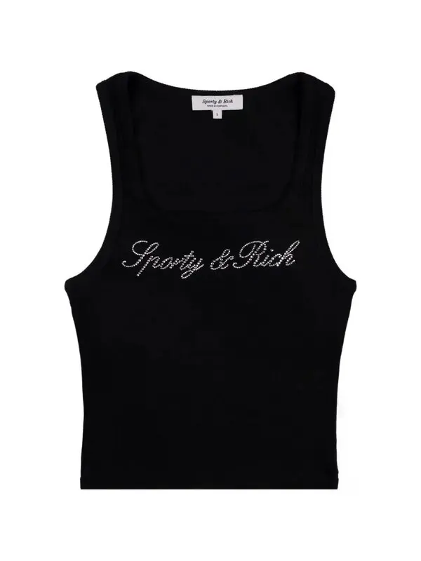 Sporty & Rich Embellished Cropped Tank Top