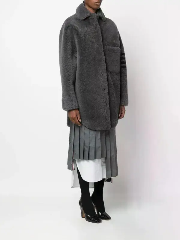 Thom Browne 4-bar Stripe Shearling Jacket