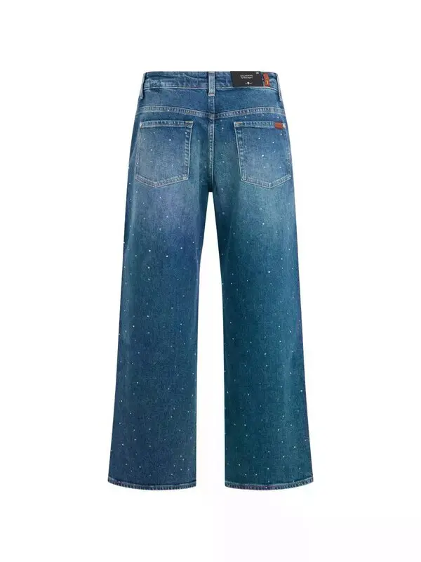 7 For All Mankind Crystal Embellished Stovepipe Jeans