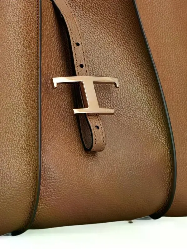 TOD'S T Timeless Shopping Bag In Leather Small - Brown