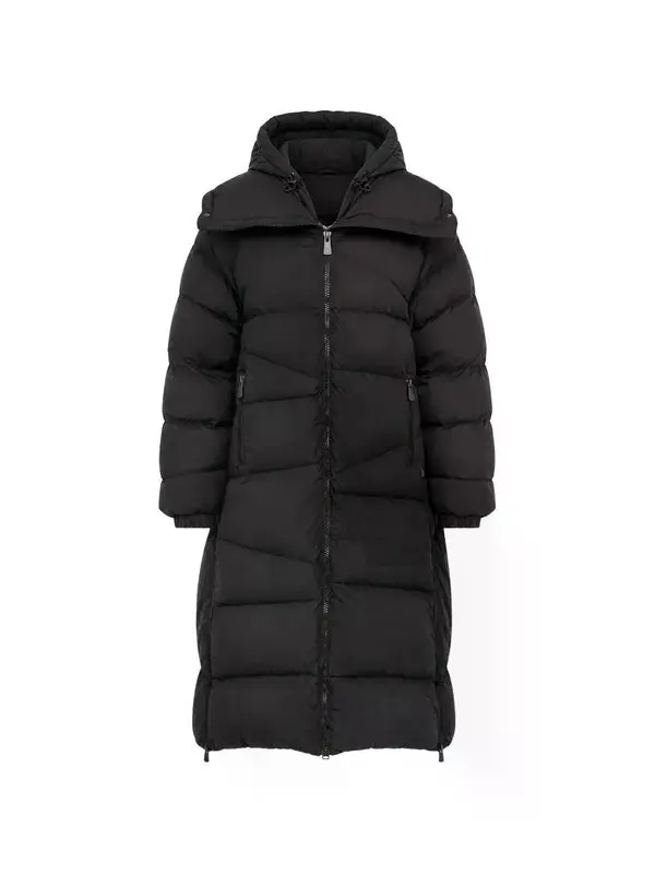 Bacon Double Hooded Quilted Coat - Black