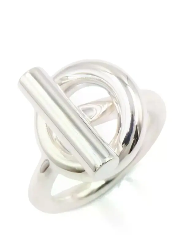 Hermès Sterling Engraved Logo Ring