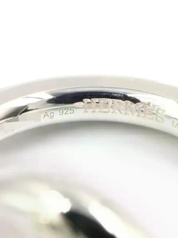 Hermès Sterling Engraved Logo Ring