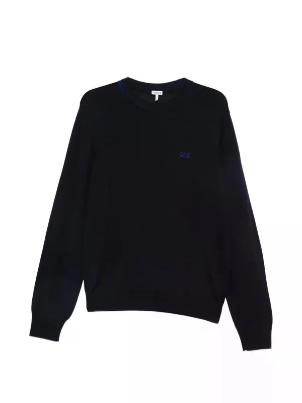 Loewe Embroidered Anagram Crew Neck Sweater - Blue