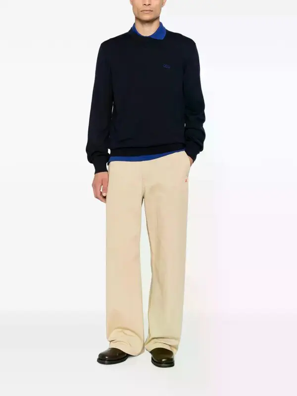 Loewe Embroidered Anagram Crew Neck Sweater - Blue