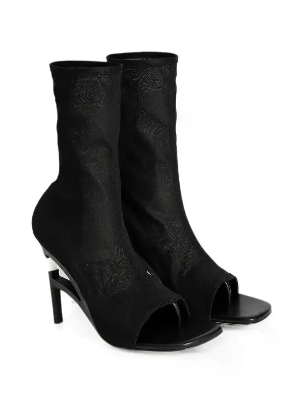B1ARCHIVE Mesh Panelled Open-toe Sandals With Sculptural Heel