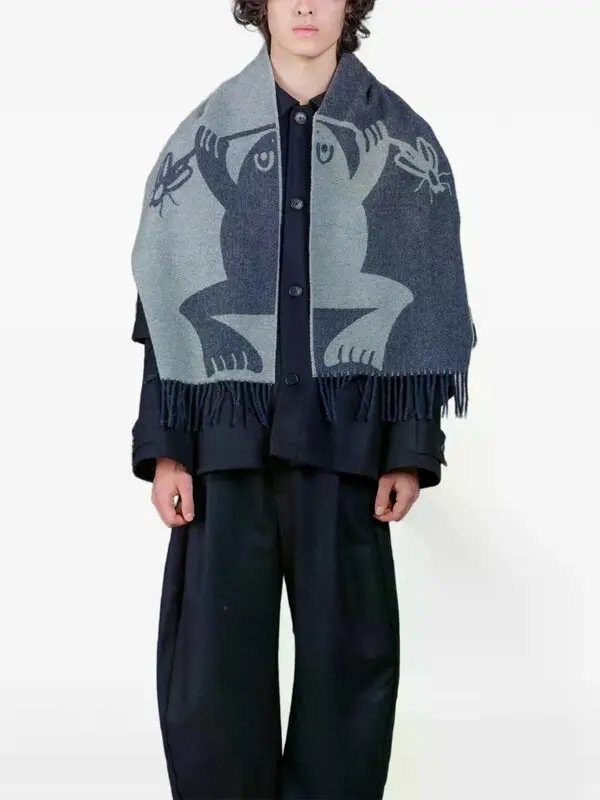 Henrik Vibskov Bug Press Jacquard-knit Scarf - Grey