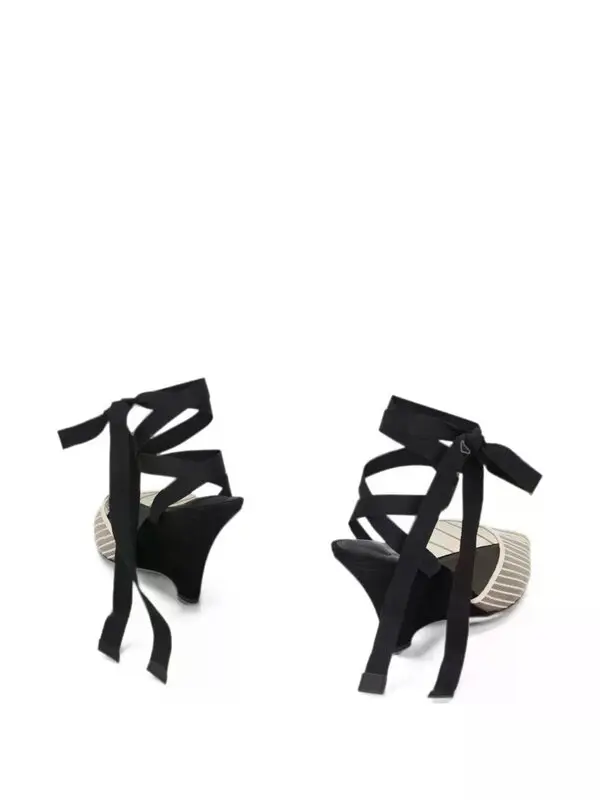 Jacquemus Pointed-toe Ribbon-detail Wedge Sandals