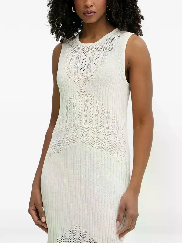 Liu Jo Pointelle-knit Ribbed Maxi Dress