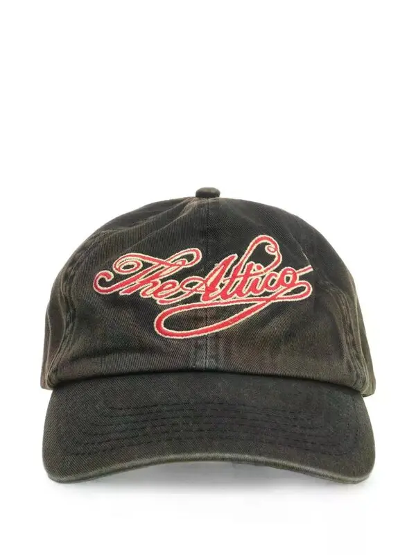 Attico Baseball Cap With Embroidered Logo - Black