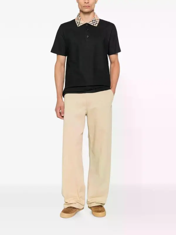 Burberry Check-collar Cotton Polo Shirt