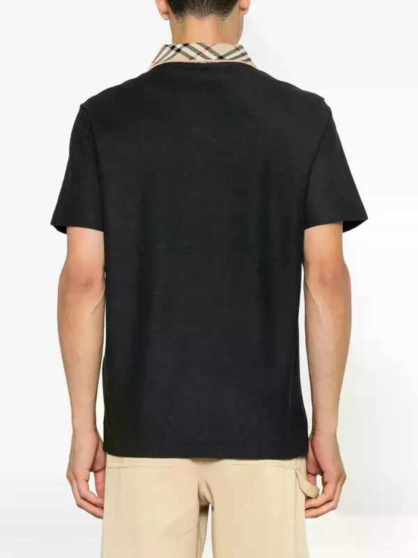 Burberry Check-collar Cotton Polo Shirt