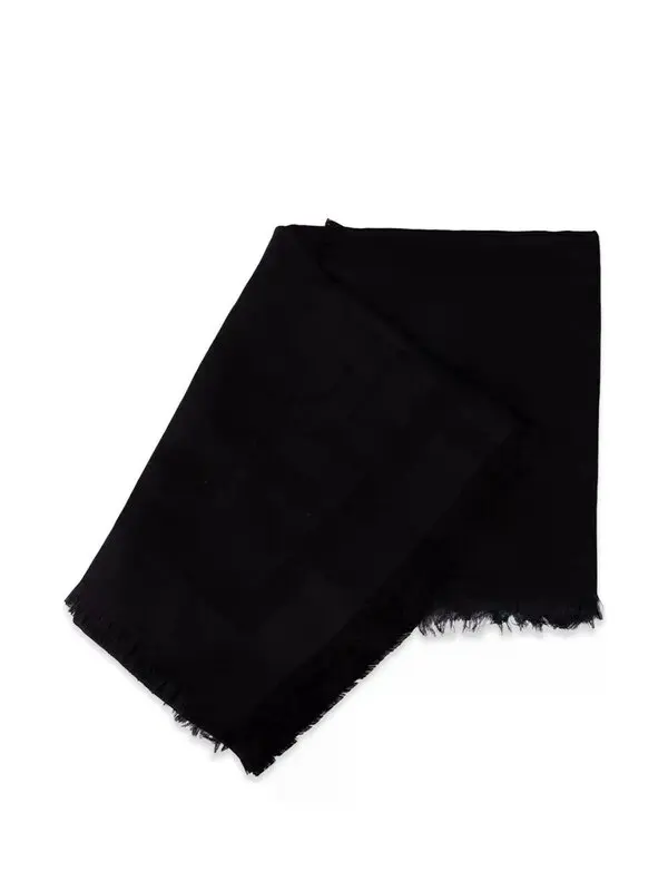Elisabetta Franchi Logo-jacquard Frayed Scarf - Black