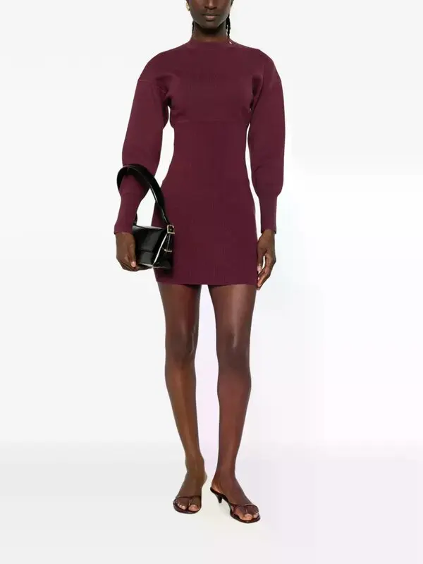 ANINE BING Imane Ribbed-knit Mini Dress - Red