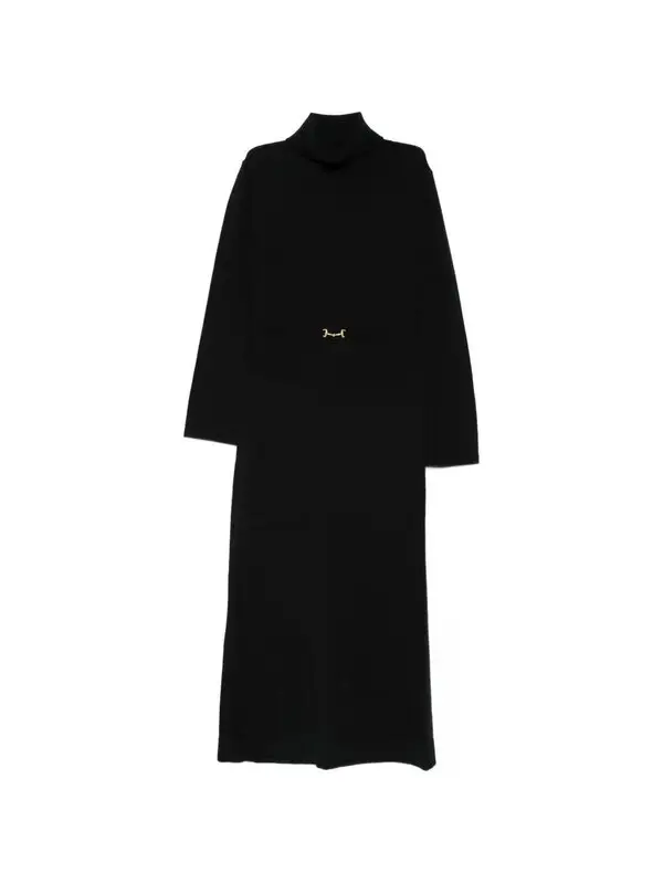Rixo Ellietta Bit Detail Roll Neck Maxi Dress