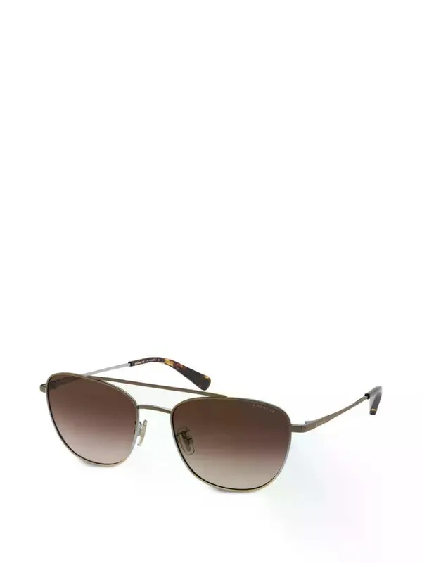 COACH Double-bridge Pilot-frame Sunglasses - Brown