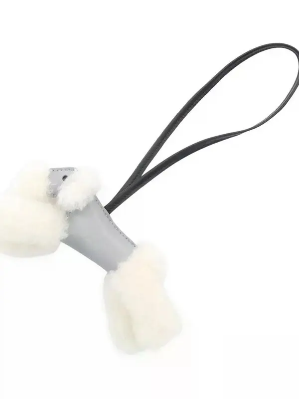 Hermès Lambskin Shearling Trimmed Dog Charm