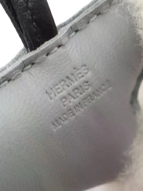 Hermès Lambskin Shearling Trimmed Dog Charm