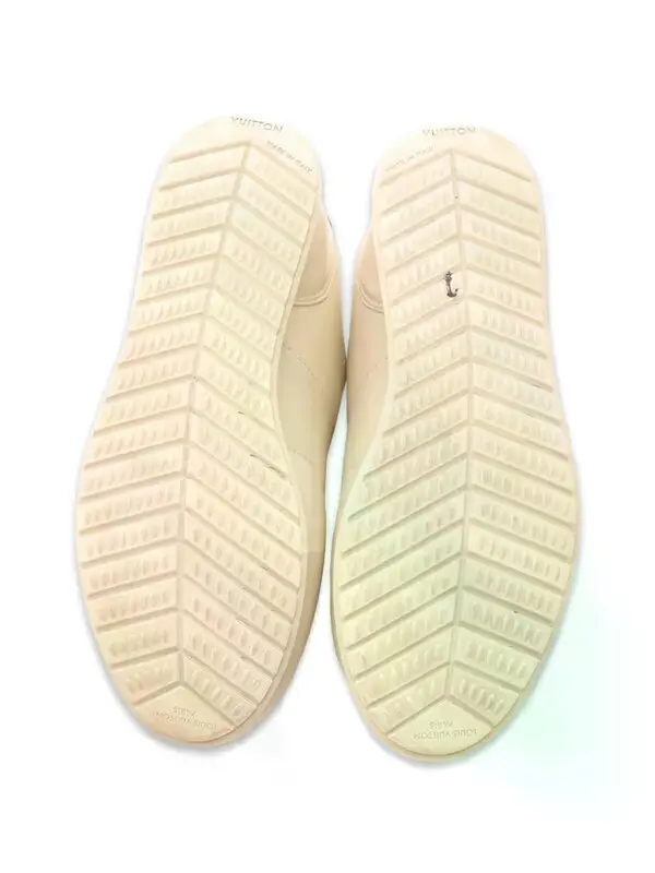 LOUIS VUITTON Leather Logo Patch Sneakers - Neutrals