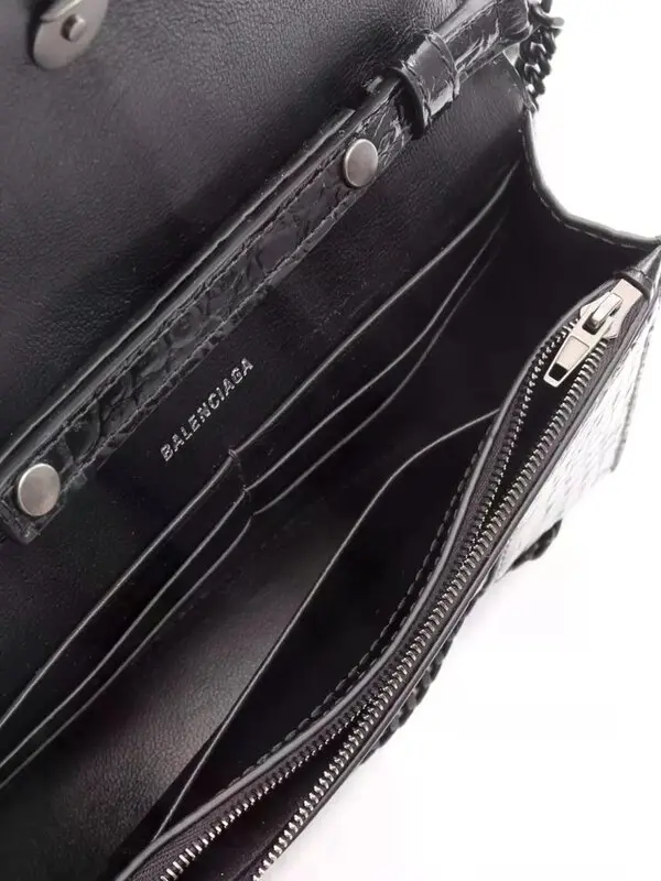 Balenciaga Hourglass Chain Shoulder Bag - Black