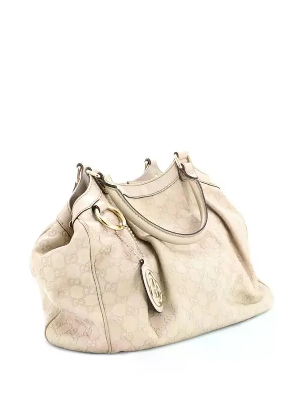 Gucci Sukey Ssima Leather Medium Tote Bag - Neutrals
