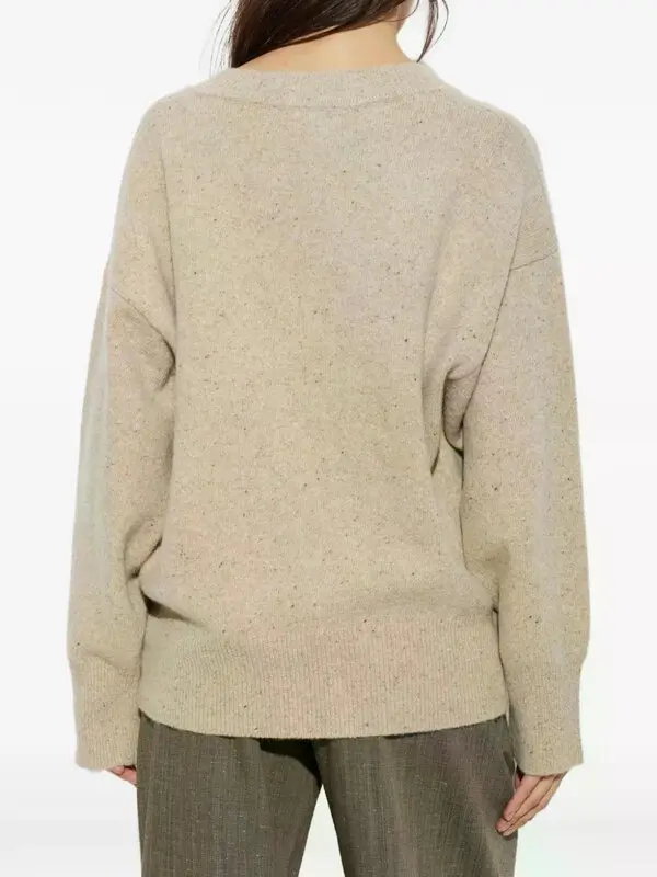 RÓHE V-neck Long-sleeve Sweater With Flecked Effect