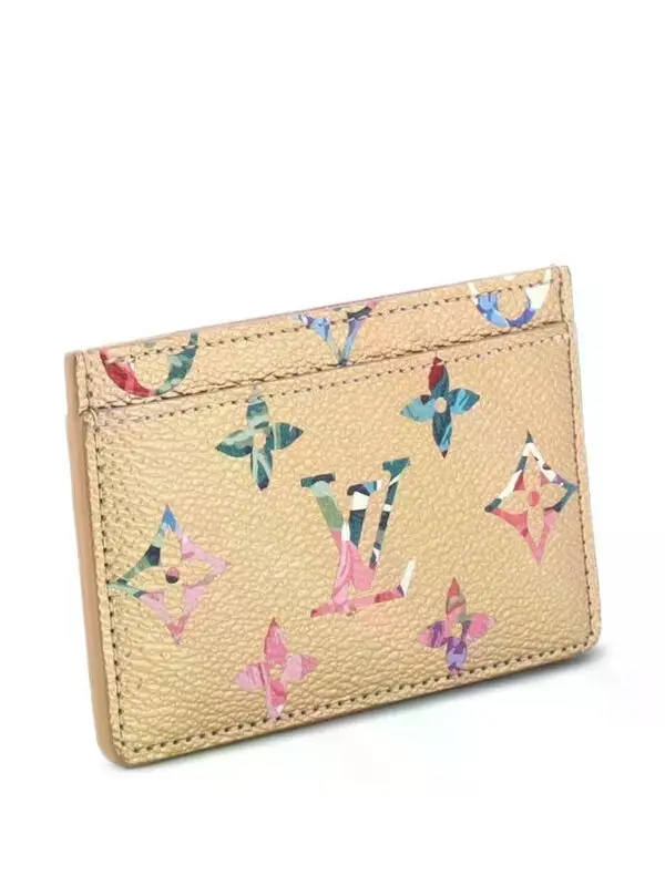 LOUIS VUITTON Limited Edition Garden Monogram Canvas Card Holder - Gold