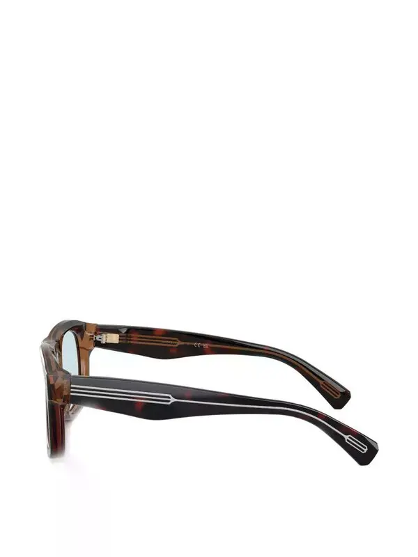 Brunello Cucinelli Tortoiseshell Effect Rectangle Sunglasses