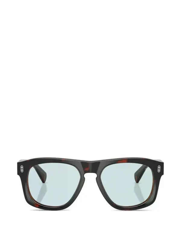 Brunello Cucinelli Tortoiseshell Effect Rectangle Sunglasses