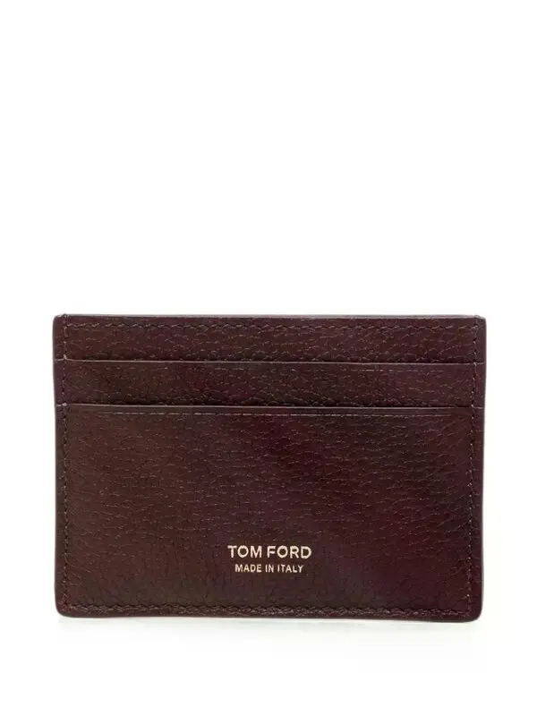 TOM FORD Grained-leather Card Holder - Red