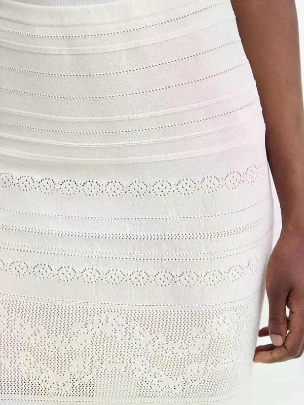 TWINSET Pointelle-knit Pencil Midi Skirt
