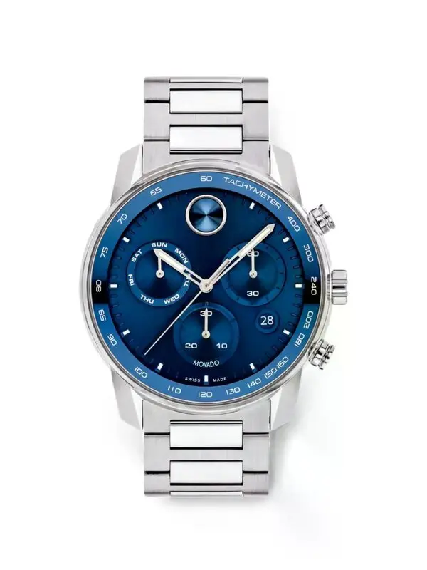 Movado Verso 44mm Chronograph Watch - Blue