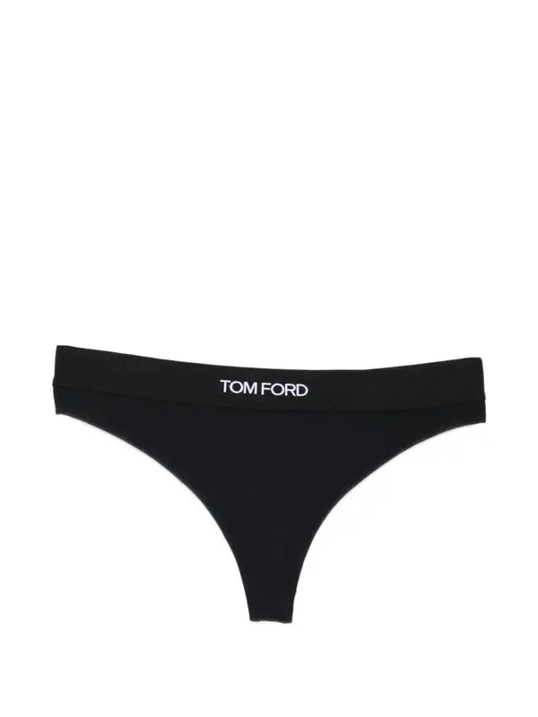 TOM FORD Logo Thongs - Black