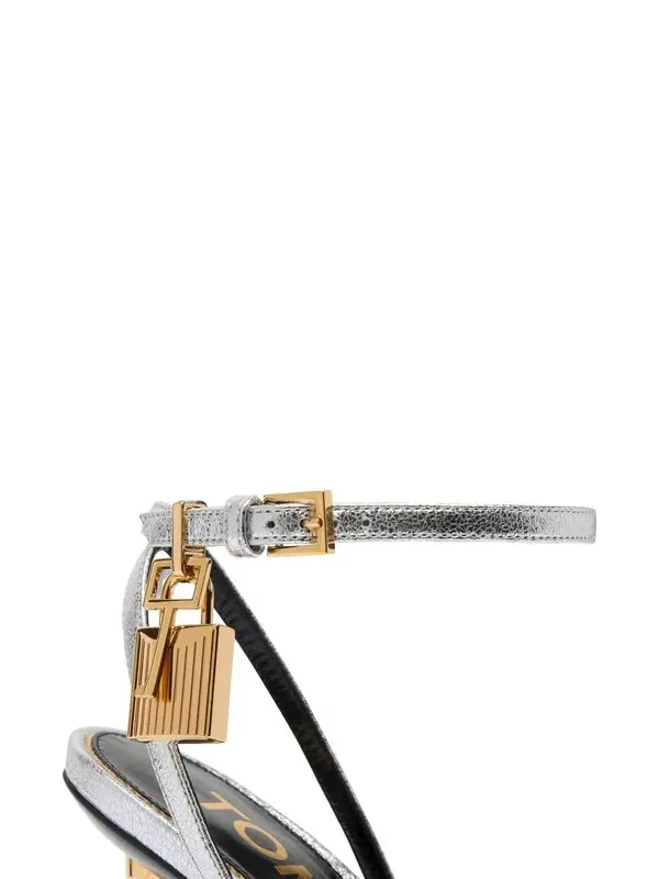 TOM FORD Padlock Leather Heel Sandals