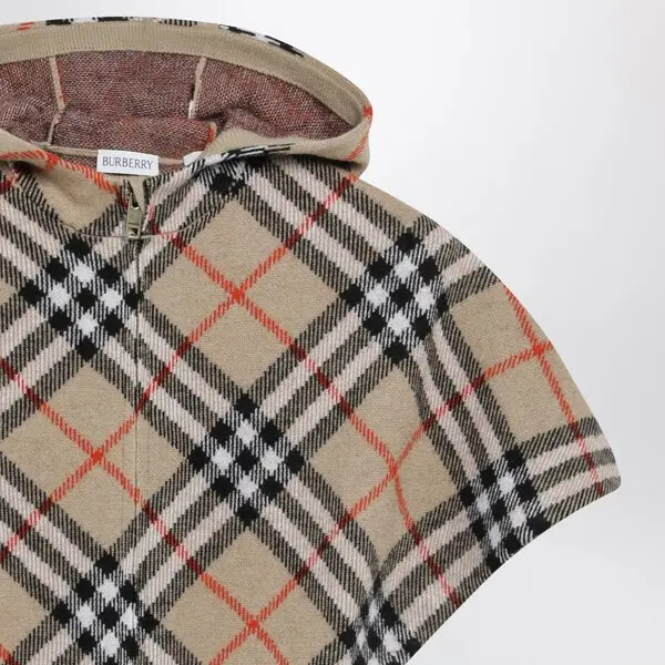 Burberry Checked Wool Cape