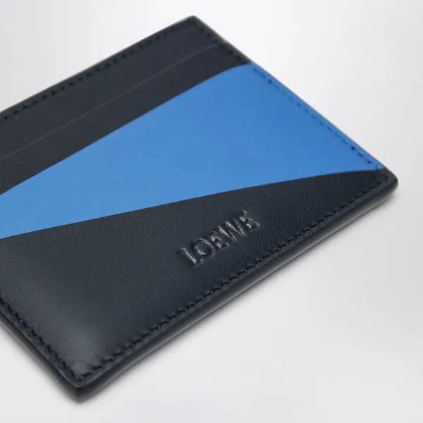 Loewe Navy Blue/sky Blue Flag Card Holder In Leather