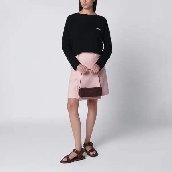 Miu Miu Virgin Wool Sweater With Logo Intarsia