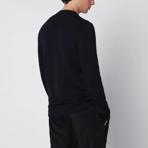 Prada Virgin Wool Crewneck Sweater With Re-nylon Pocket