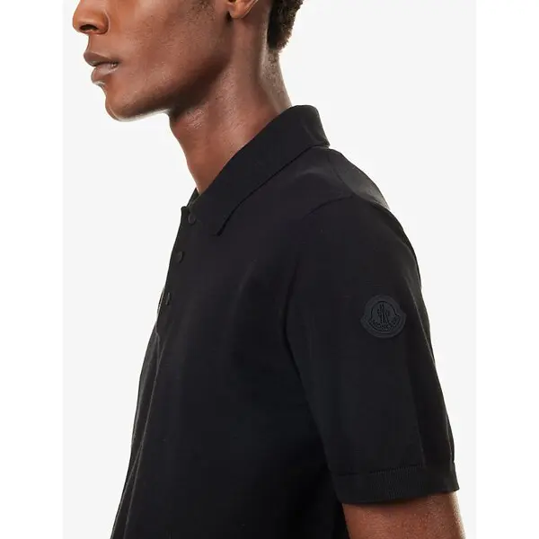 Moncler Logo-patch Short-sleeve Cotton Polo Shirt